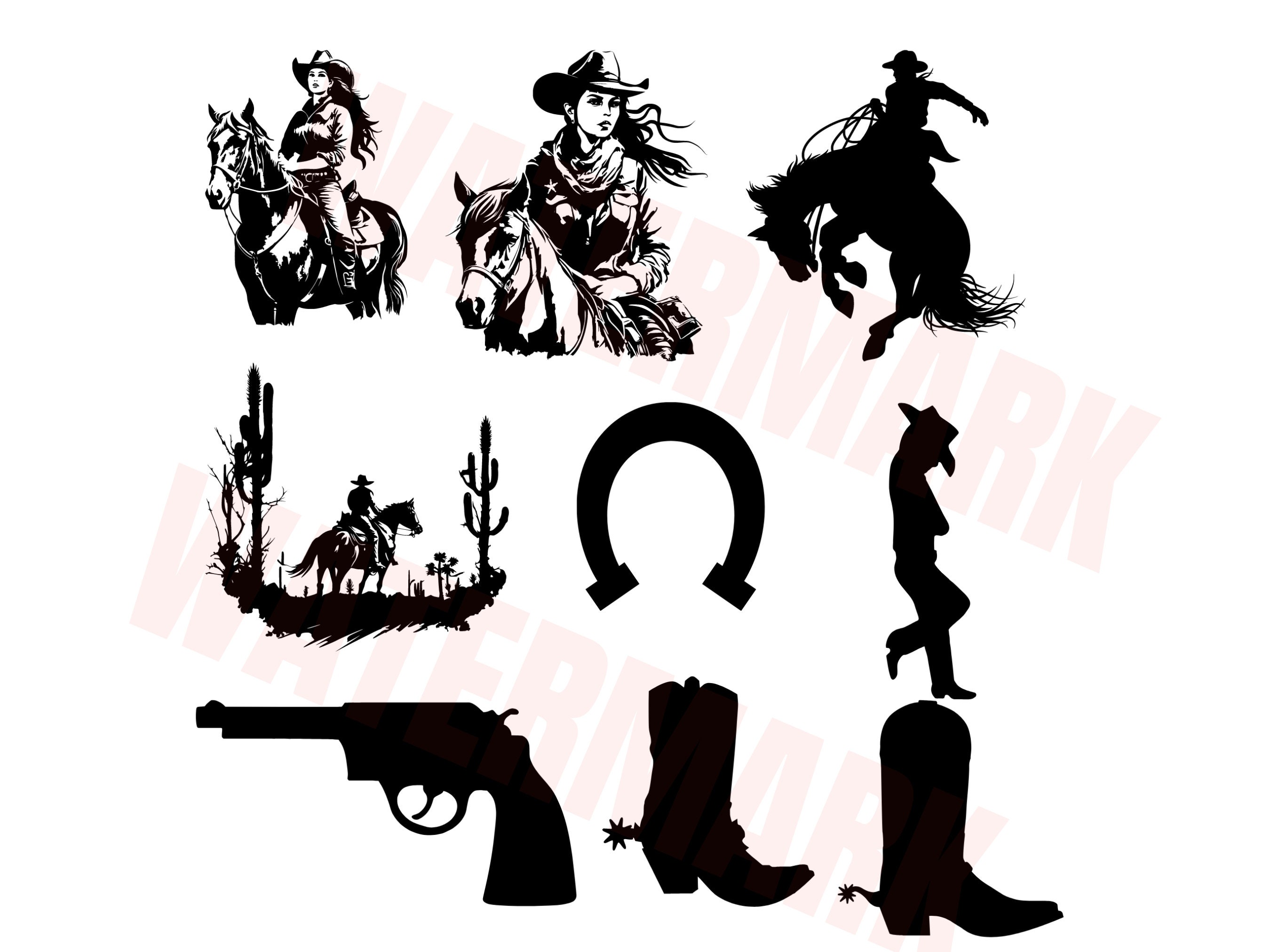Cowboy Silhouette, COWBOY SVG Bundle, Sheriff Badge Svg, Cowgirl ...