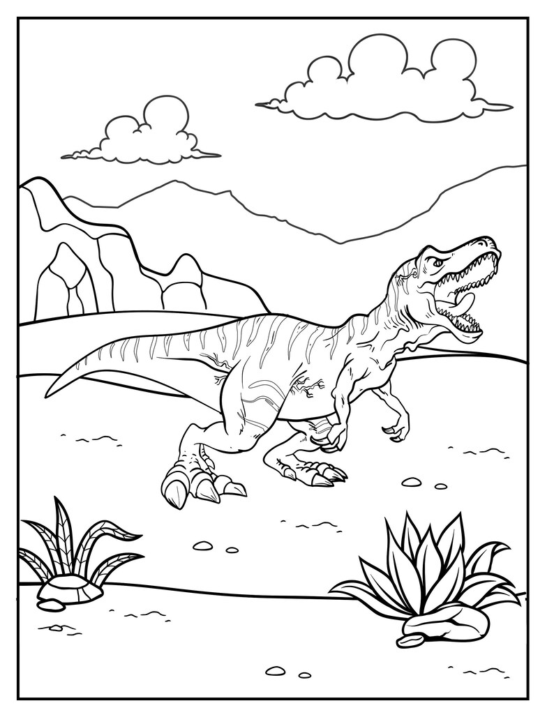175 Kids Dinosaur Digital Coloring Pages Digital Download - Etsy