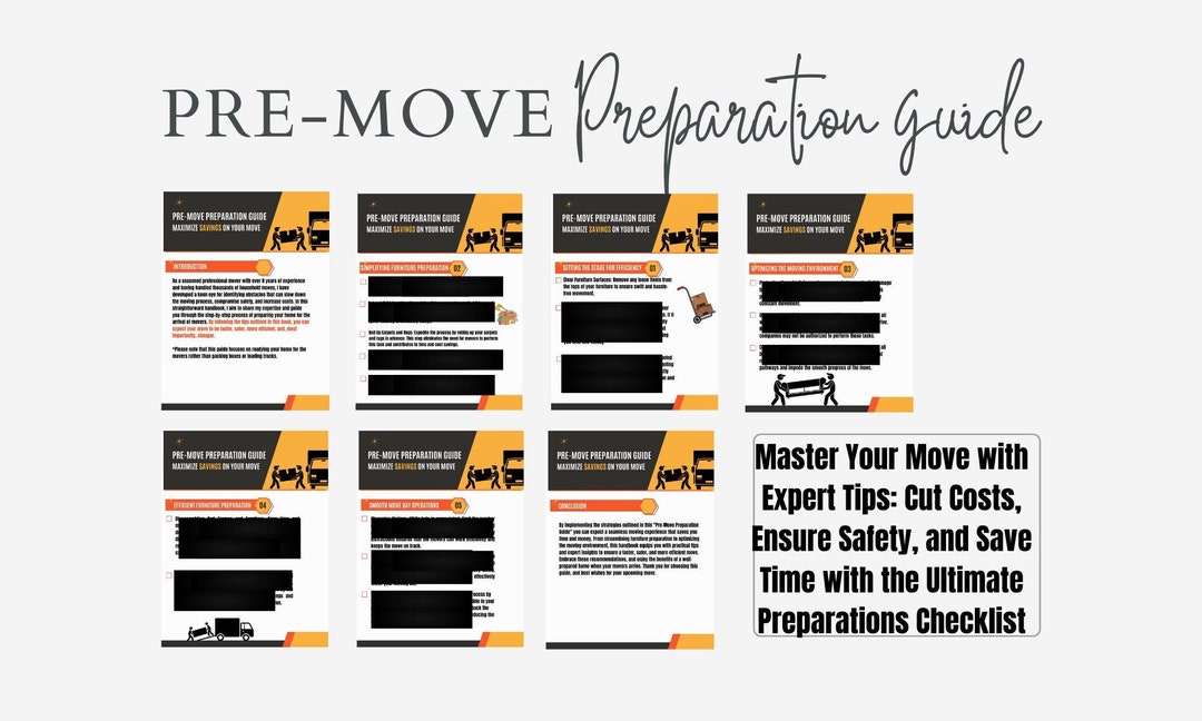 Pre Moving Day Checklist, Pre Moving to Do List, Moving to Do List ...
