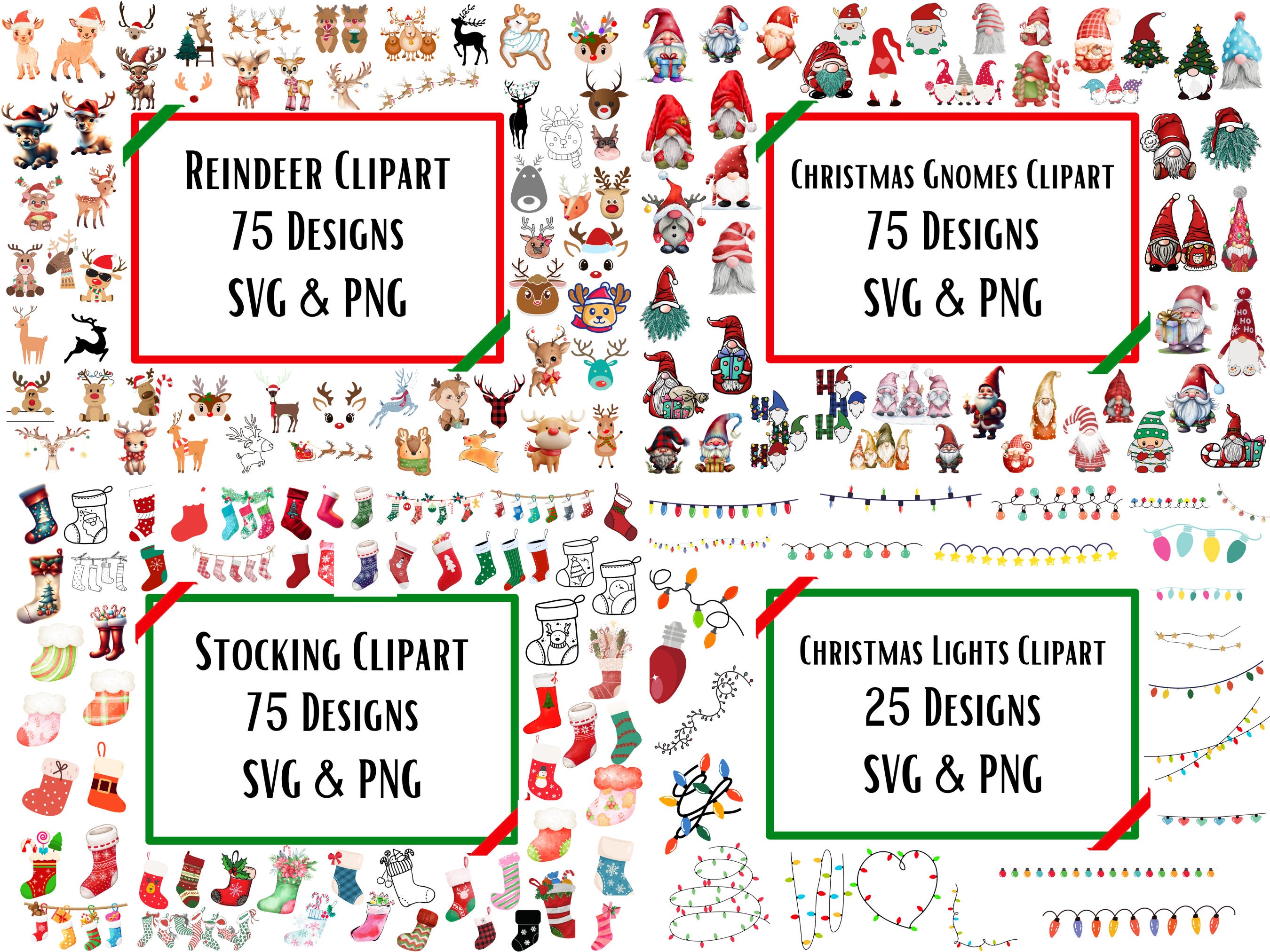 Big Bundle christmas Clipart Elf Clipart Gingerbread - Etsy