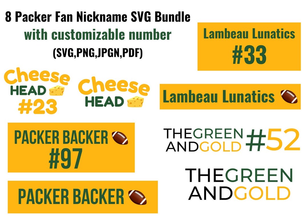 Packer Fan SVG Bundle, Cheeseheads and Packer Backers Design Bundle - Etsy