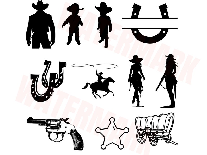 Cowboy Silhouette COWBOY SVG Bundle Sheriff Badge Svg - Etsy