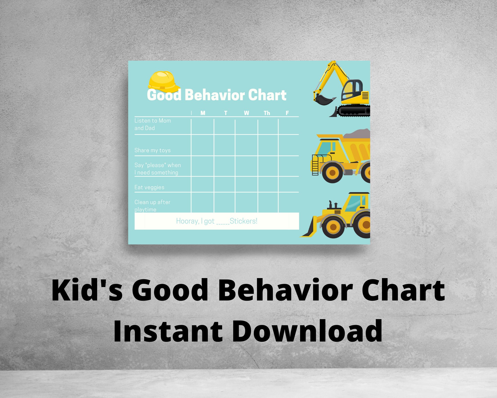 Child Good Behavior Chart Instant Download, Printable Reward Chard ...