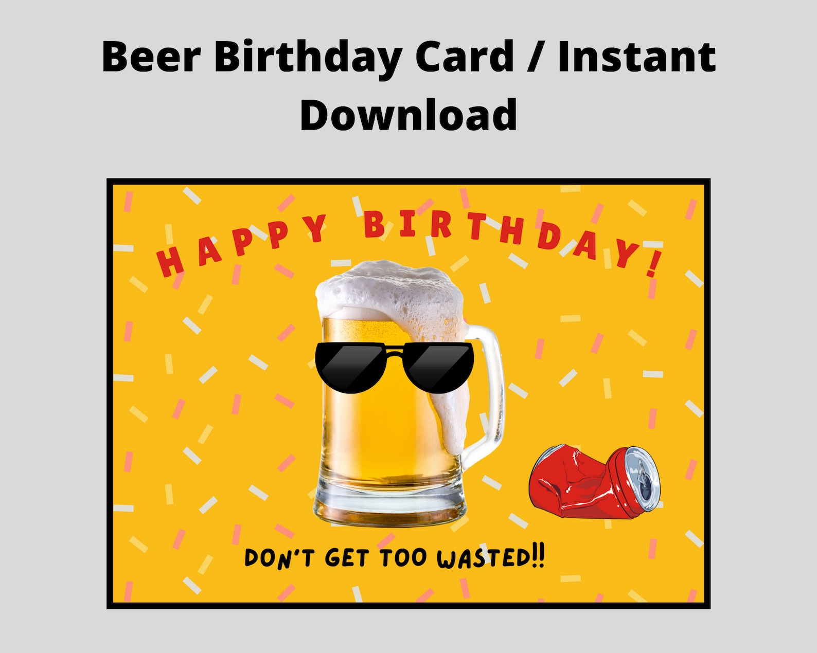 Printable Birthday Card, Beer Happy Birthday Card Digital Download - Etsy