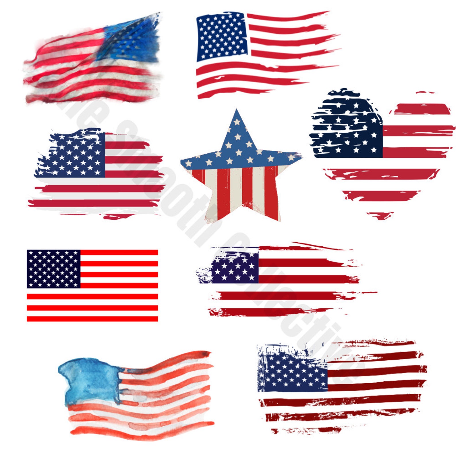 American Flag SVG Collection: 24 Distressed & Patriotic - Etsy
