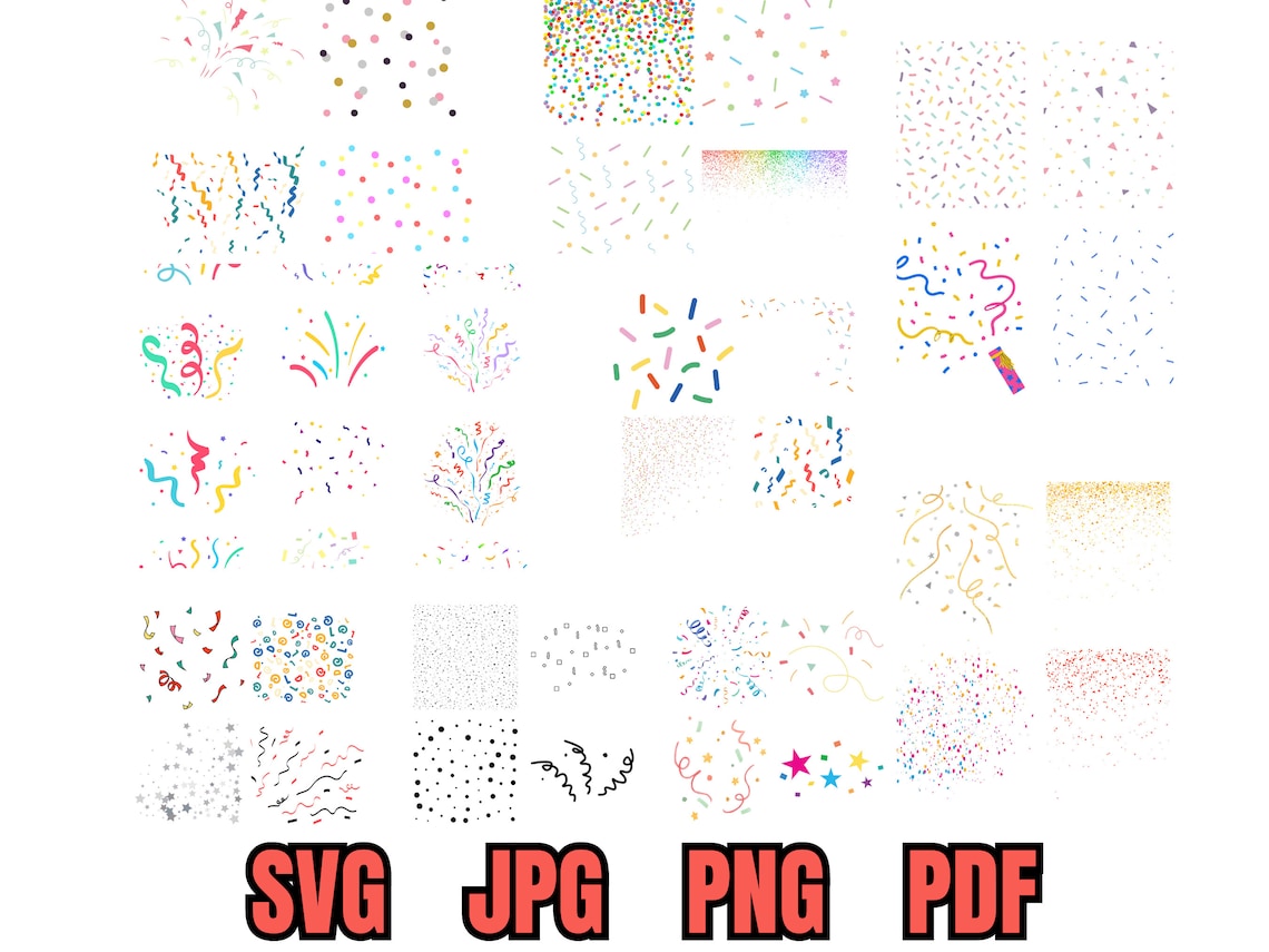 Confetti SVG Confetti Clipart Confetti PNG Glitter Clipart - Etsy UK