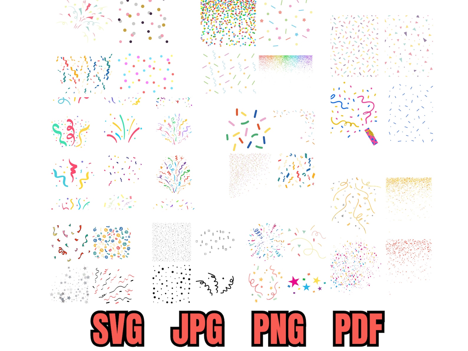 Confetti SVG, Confetti Clipart, Confetti PNG, Glitter Clipart, Glitter ...