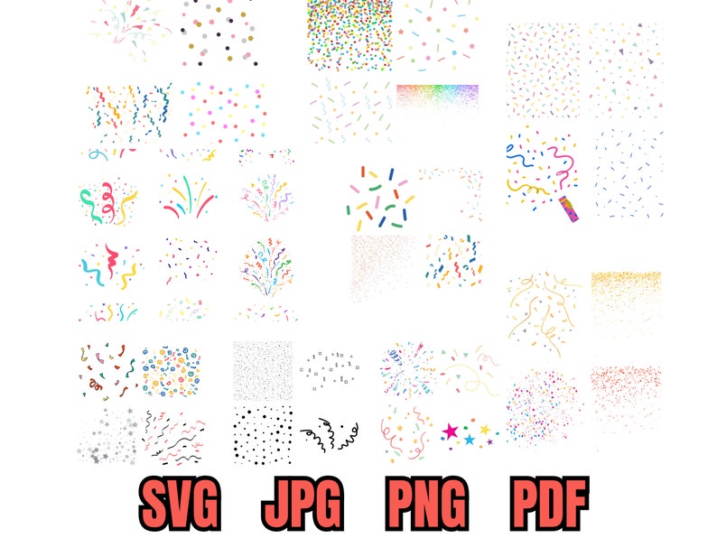 Confetti SVG, Confetti Clipart, Confetti PNG, Glitter Clipart, Glitter ...