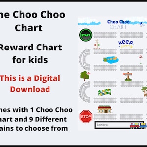Children's Behavior Chart, Reward Chart, Instant Download, Train Reward ...