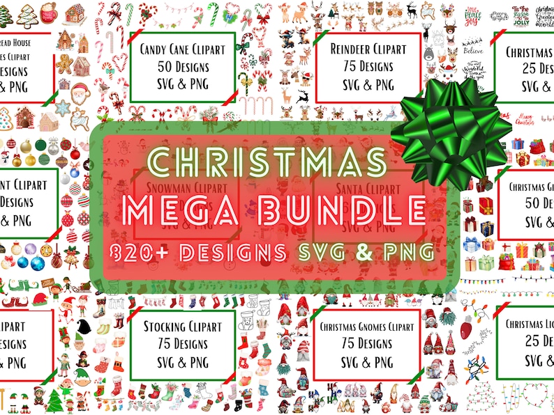 Big Bundle christmas Clipart Elf Clipart Gingerbread - Etsy