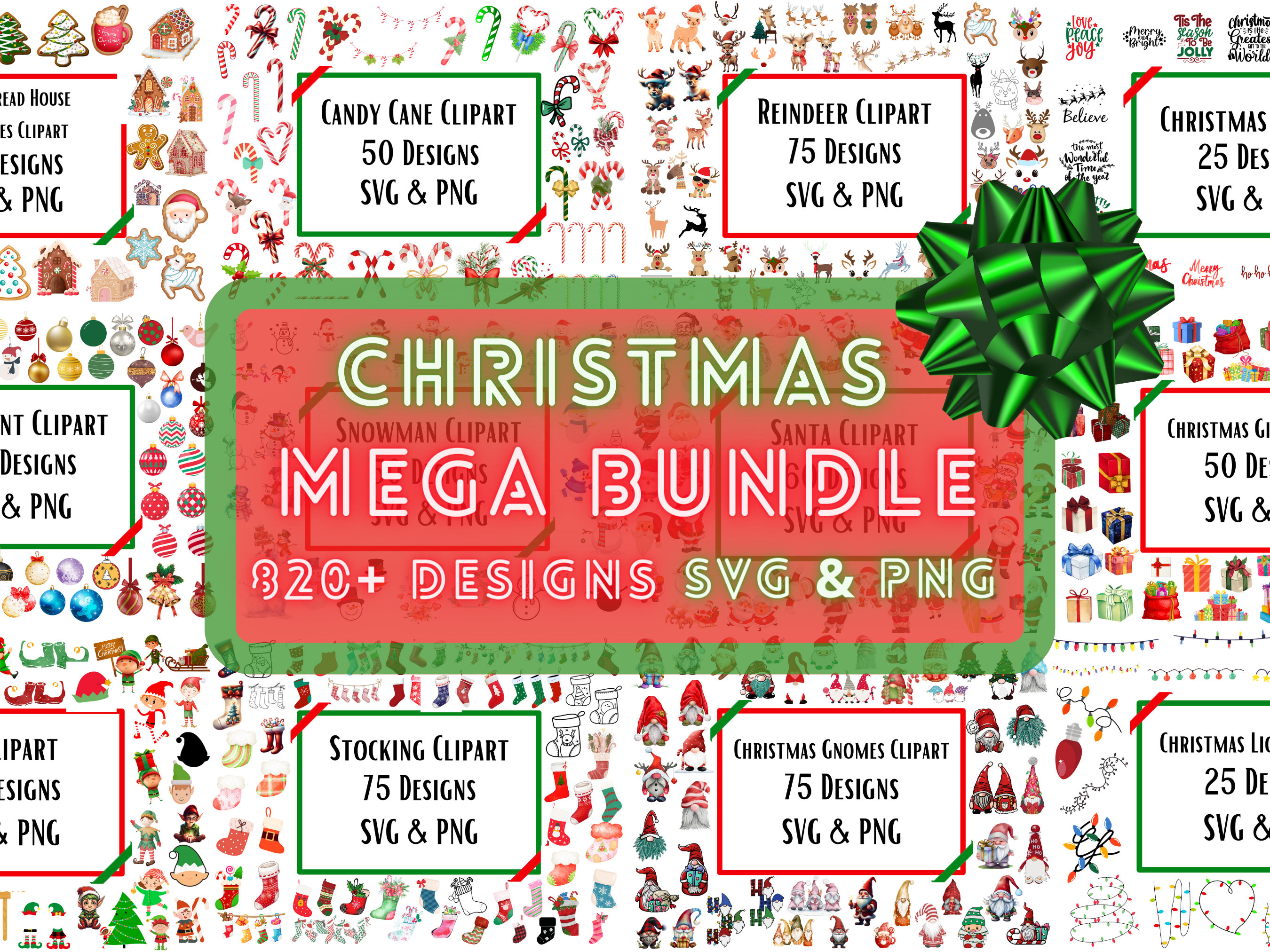 Big Bundle christmas Clipart Elf Clipart Gingerbread - Etsy