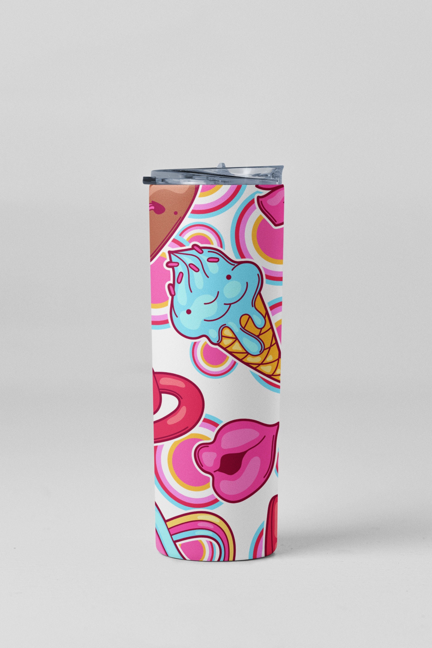 Cute Tumbler Wrap PNG Bundle, 20 0z Skinny Tumbler, Ice Cream Tumbler ...