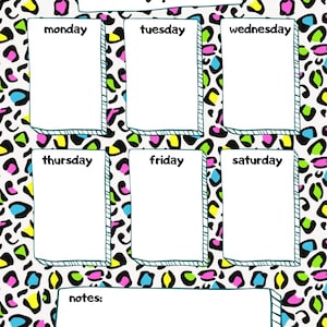 Leopard Print Weekly Planner Instant Download- 4 Colors, Printable, to ...