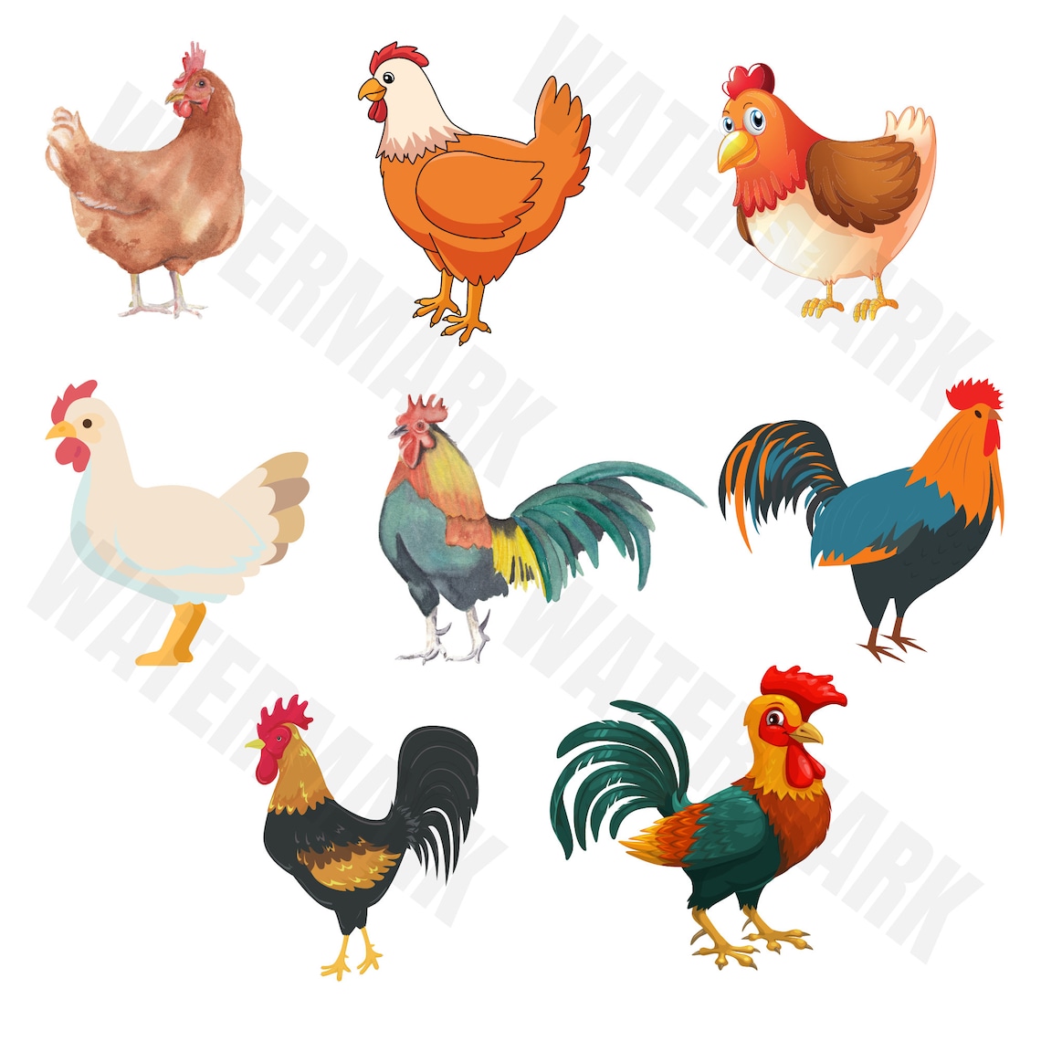 Farm Clipart Chicken Clipart Horse Clipart Cow Clipart Pig - Etsy