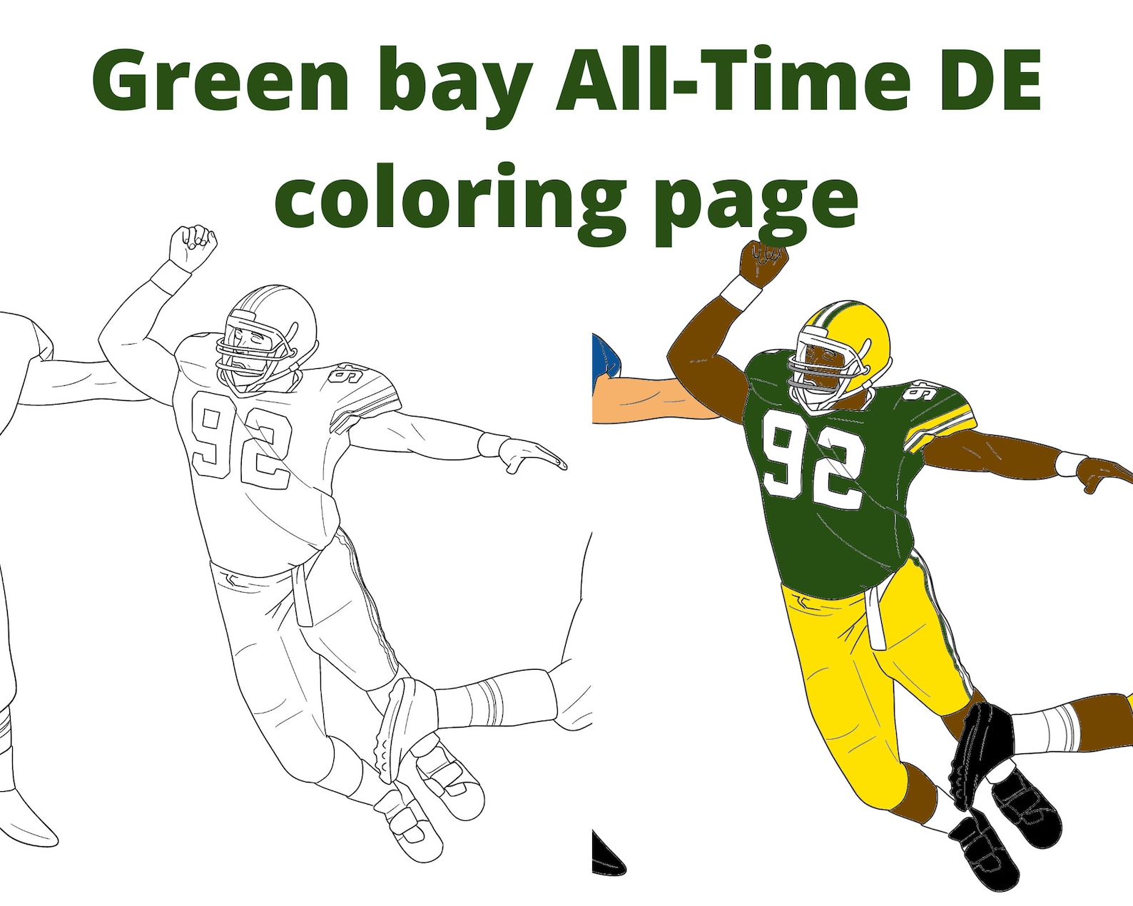 Green Bay Color Page All Time DE | Etsy