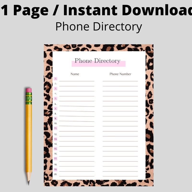 Phone Directory - Etsy