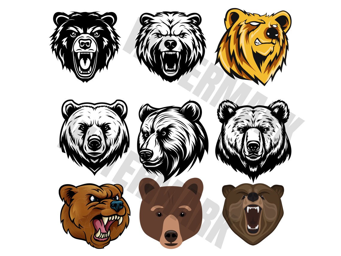 BEAR Svg, Bear Vector, BEAR Clipart, Bear PNG, Bear Silhouette, Polar ...