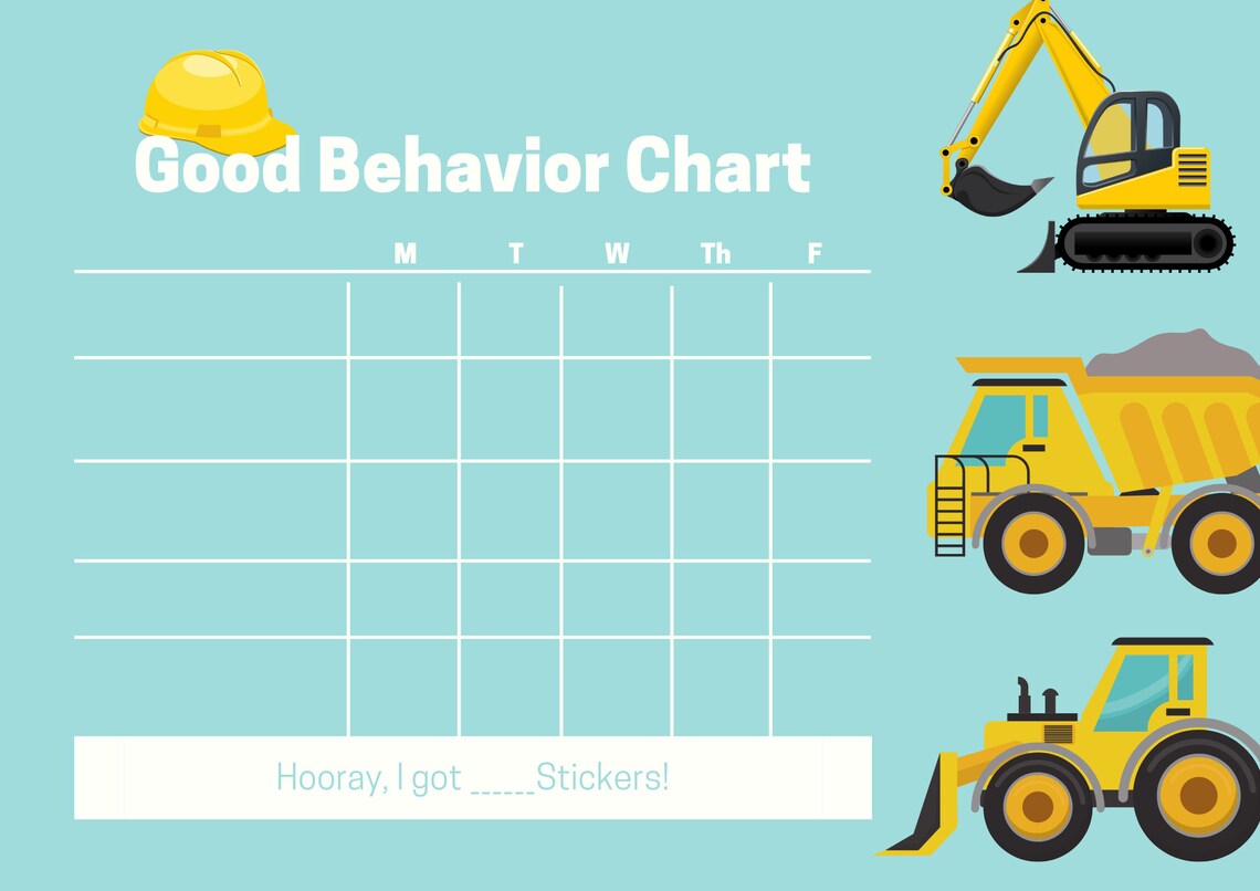 Child Good Behavior Chart Instant Download, Printable Reward Chard ...
