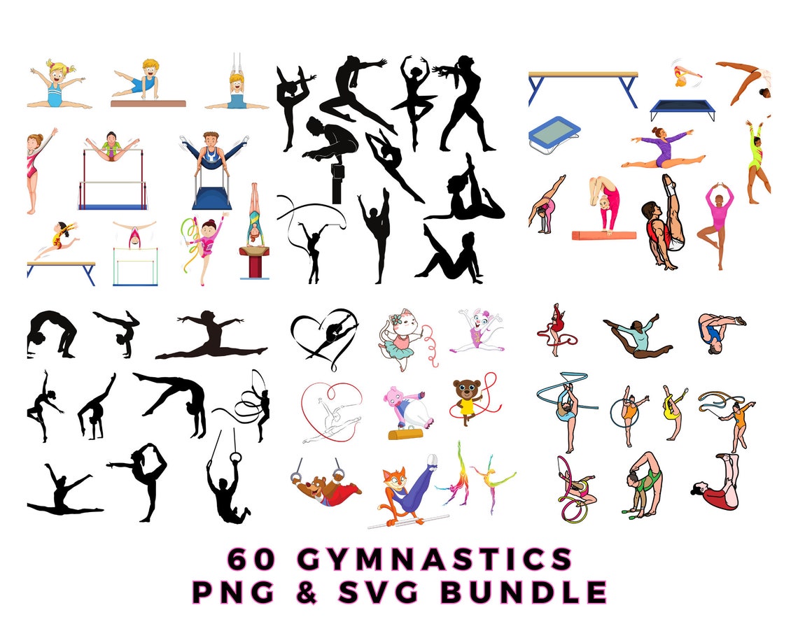 Gymnastics Clipart, Gymnastics Png, Gymnastics Svg, Gymnast Silhouette ...