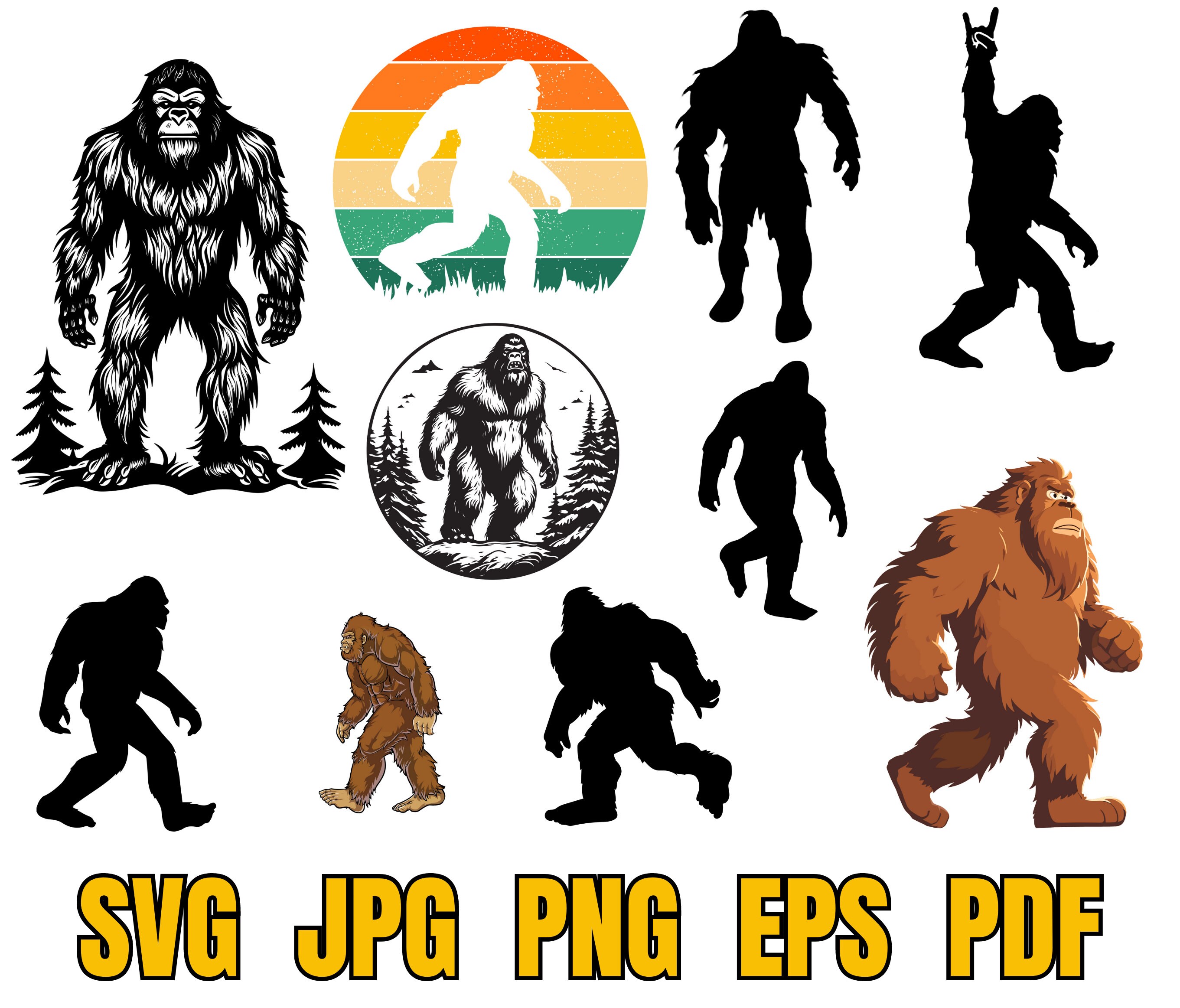 Bigfoot SVG, Bigfoot Printable, Sasquatch SVG, Bigfoot Png, Bigfoot ...