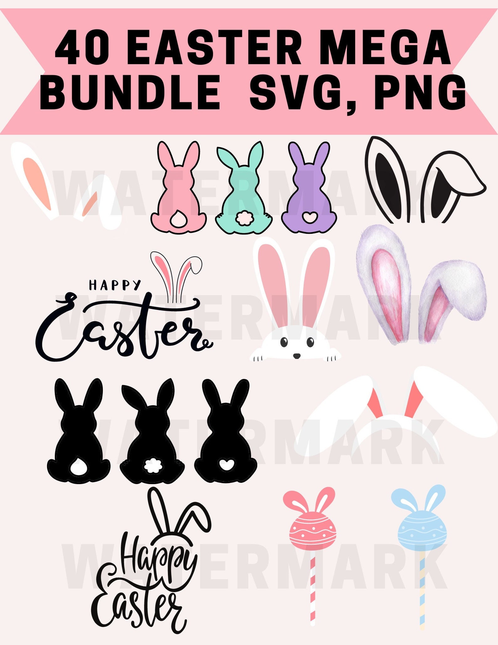 Easter Mega Bundle Svg, PNG, Easter Svg, Easter Png, Easter Egg Svg ...
