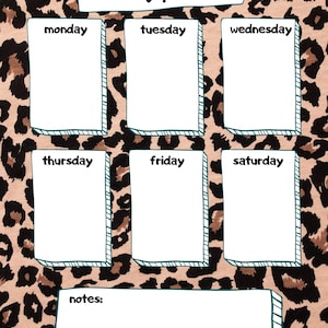 Leopard Print Weekly Planner Instant Download- 4 Colors, Printable, to ...
