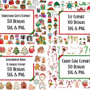 Big Bundle ,christmas Clipart, Elf Clipart, Gingerbread Clipart ...