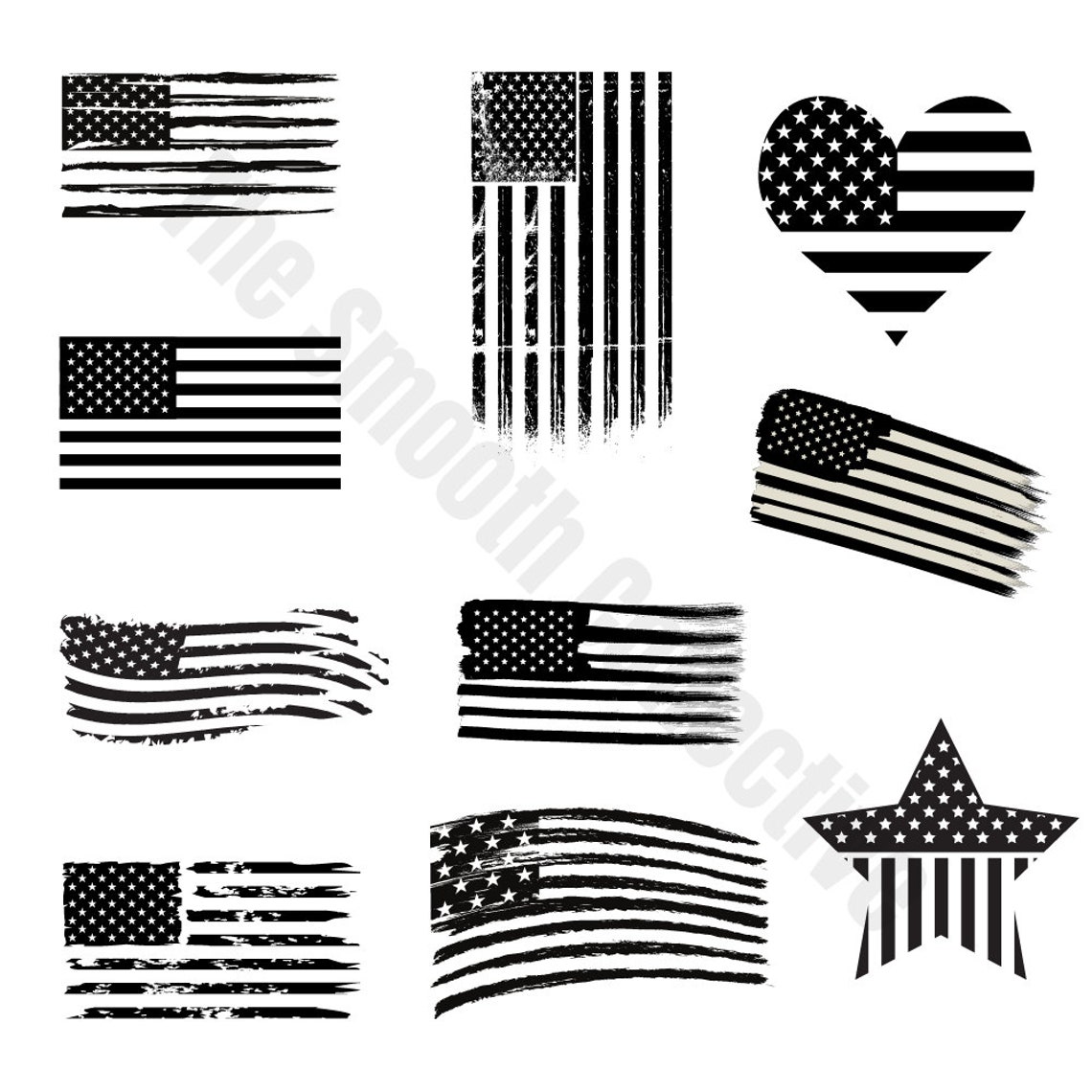 American Flag SVG Collection: 24 Distressed & Patriotic - Etsy