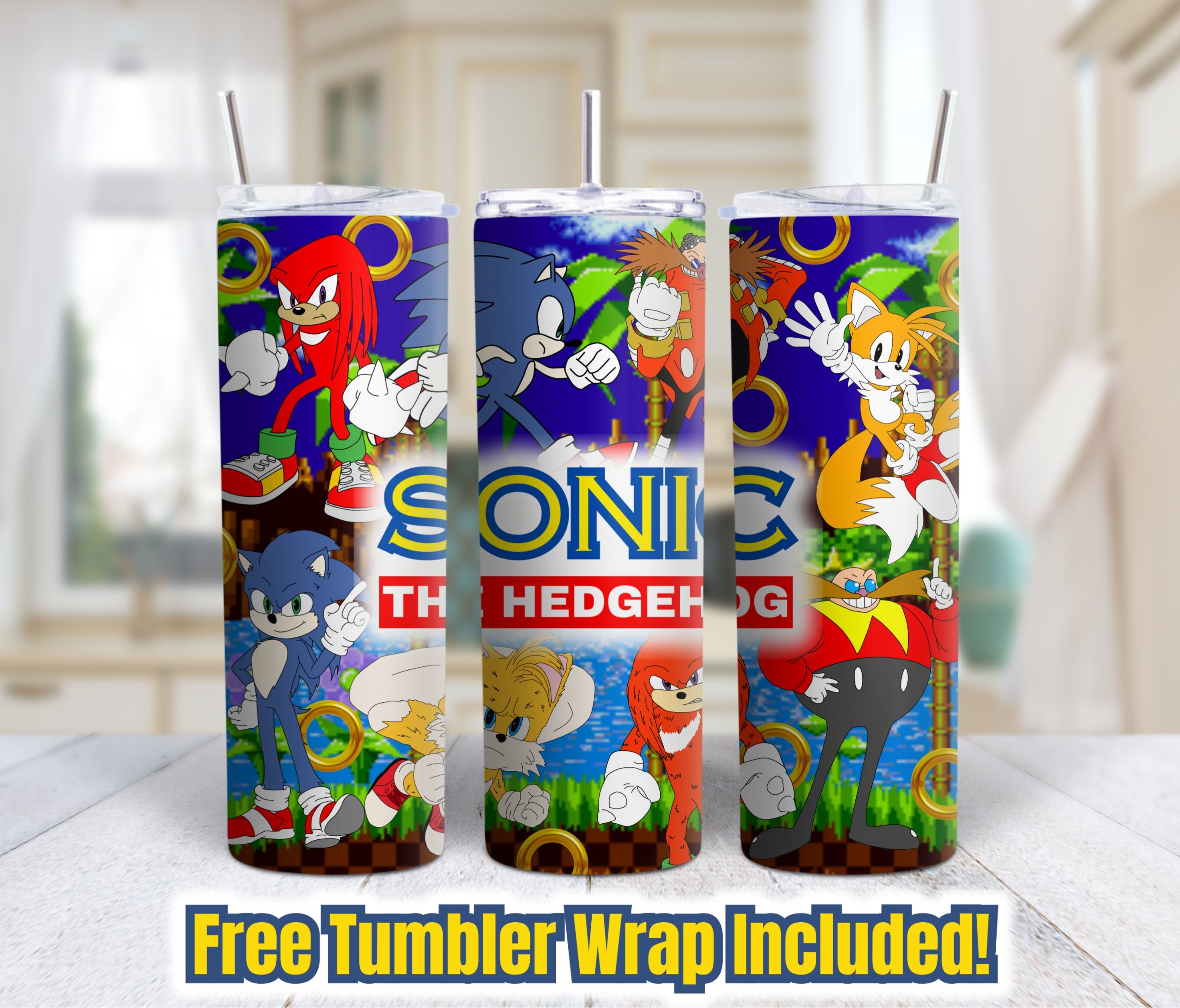 Sonic Tumbler Wrap, Sonic Tumbler Png, Sonic PNG, Sonic Sublimation ...