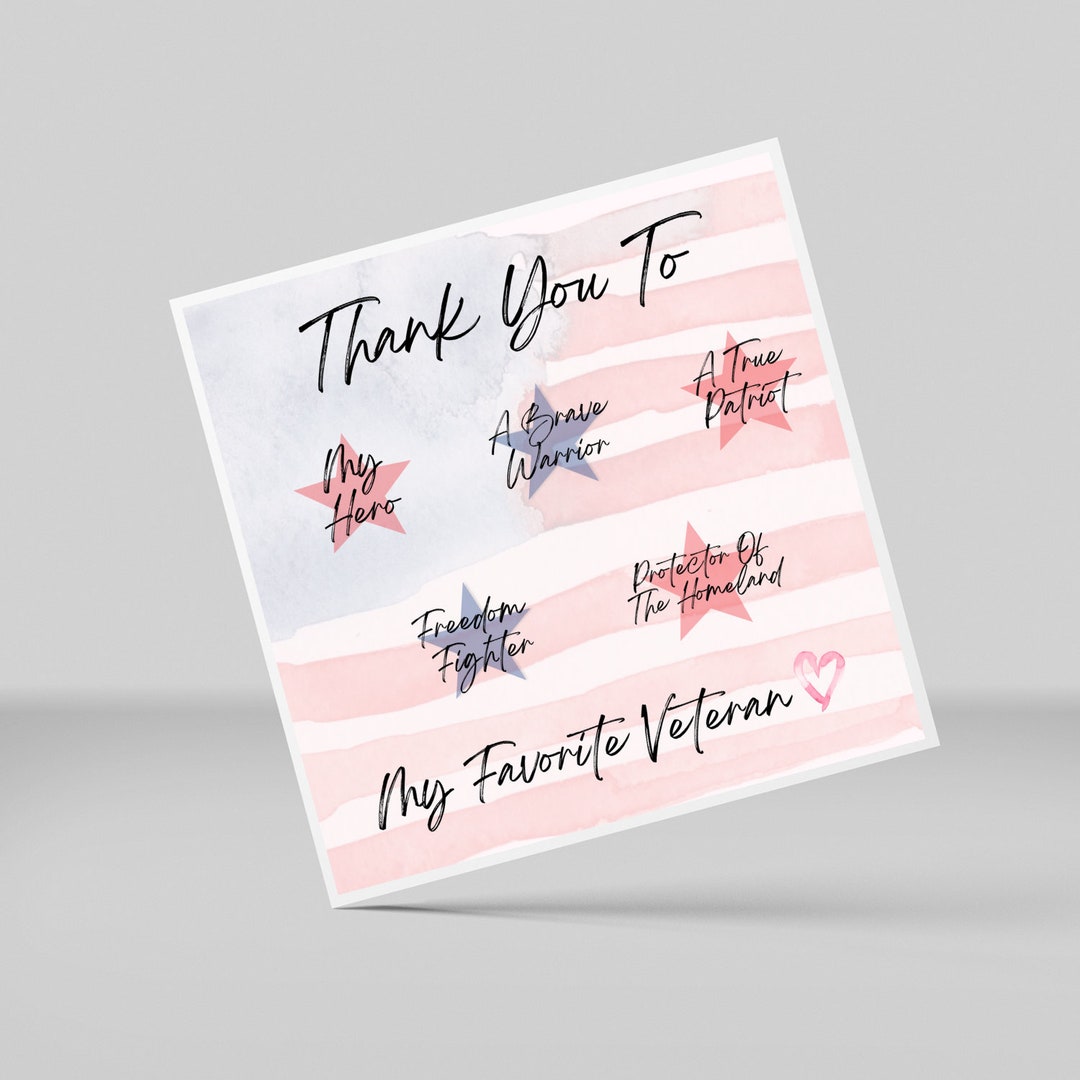 Thank You Veterans Card Digital Download, Veteran Day Card Print ...