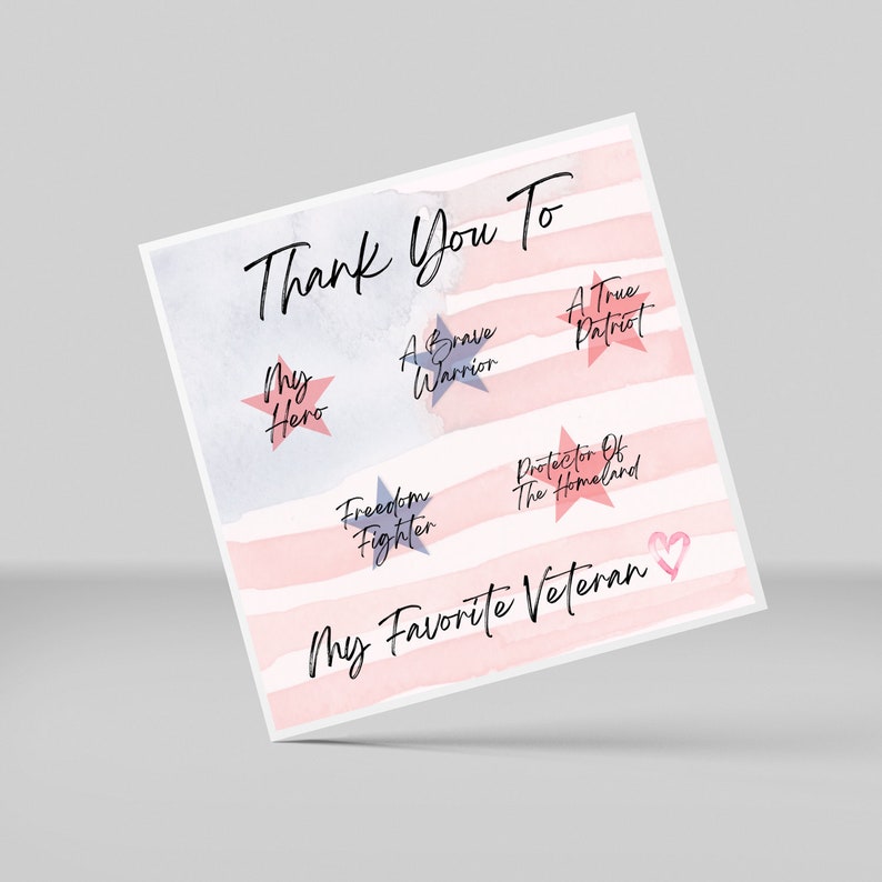 Thank You Veterans Card Digital Download, Veteran Day Card Print ...