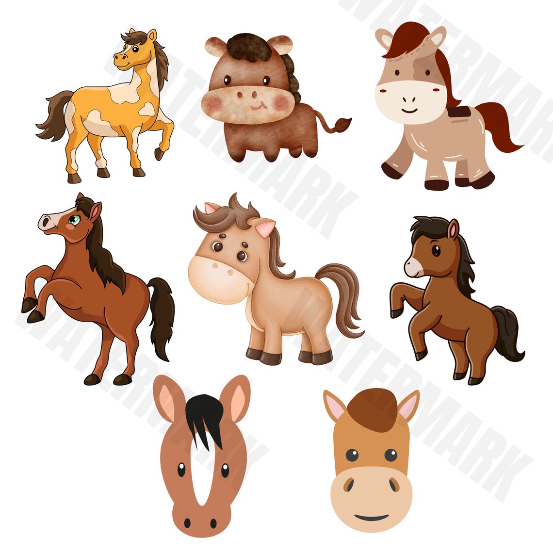 Farm Clipart Chicken Clipart Horse Clipart Cow Clipart Pig - Etsy