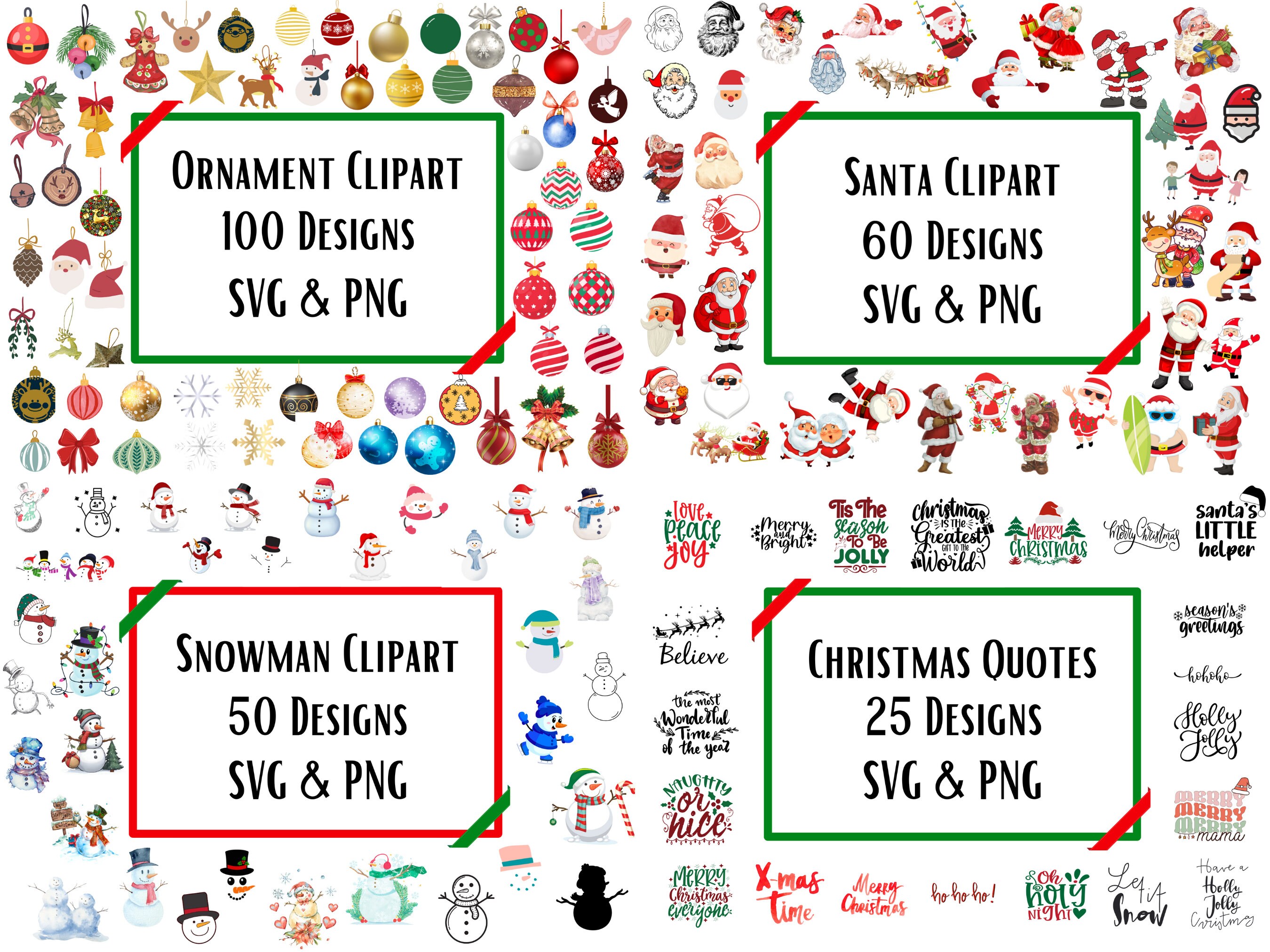 Big Bundle christmas Clipart Elf Clipart Gingerbread - Etsy