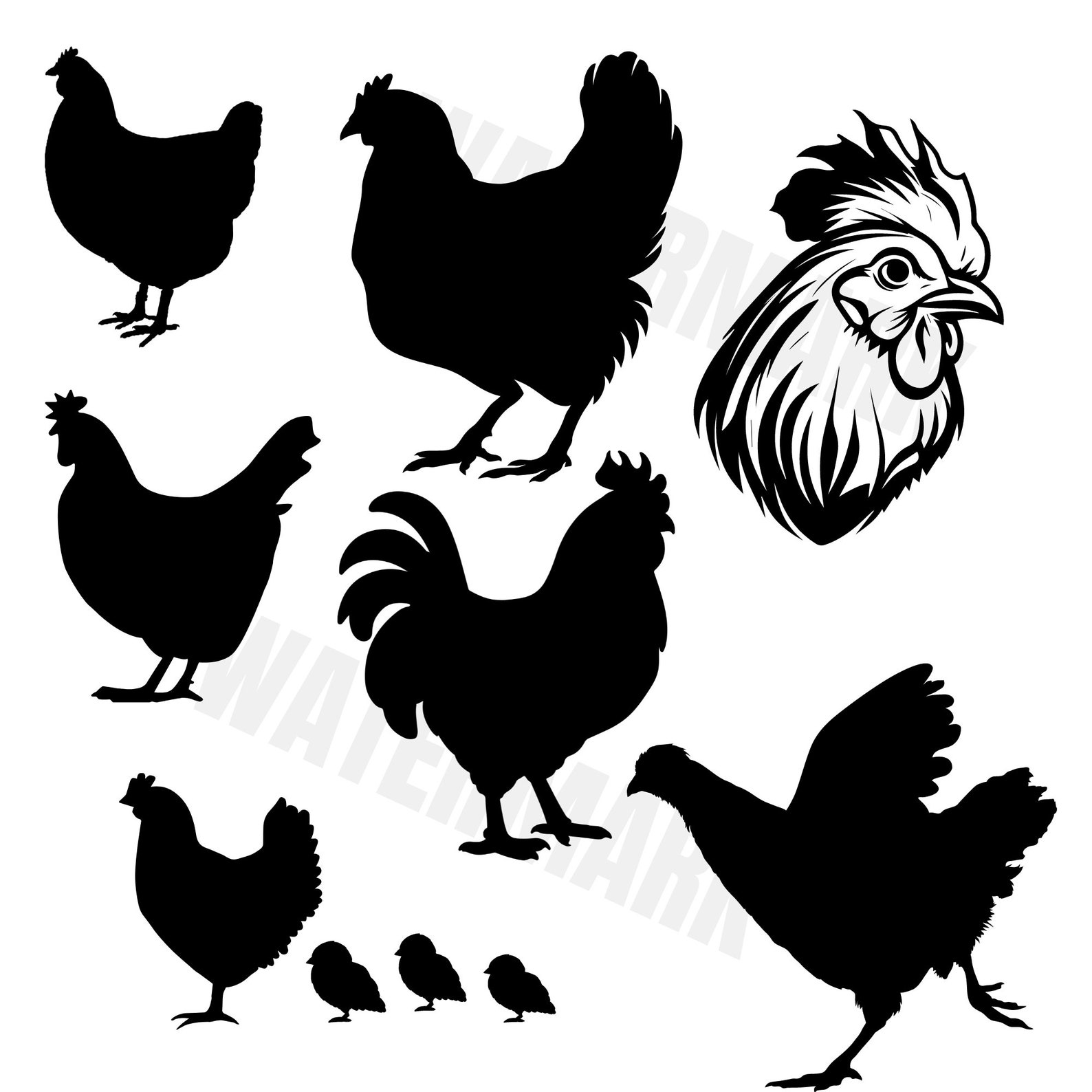 Chicken Clipart, Chicken Png, Chicken Svg, Watercolor Chicken, Cute ...