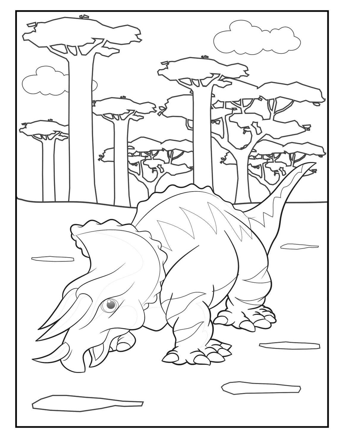 175 Kids Dinosaur Digital Coloring Pages Digital Download - Etsy
