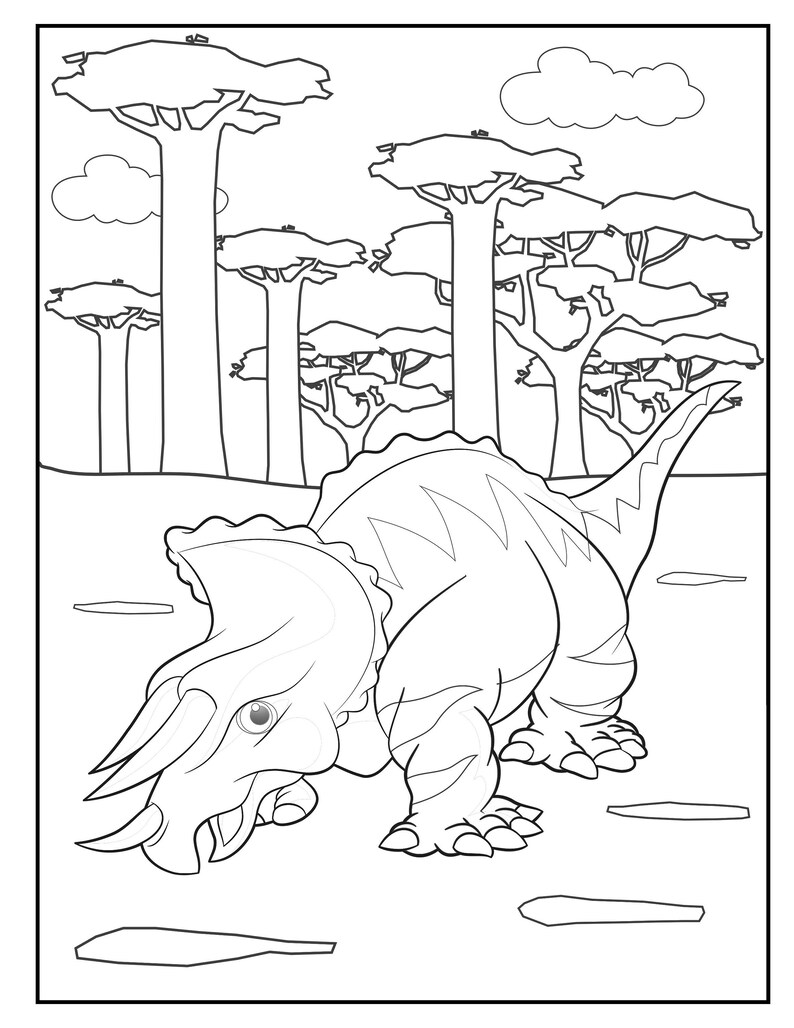 175 Kids Dinosaur Digital Coloring Pages Digital Download - Etsy