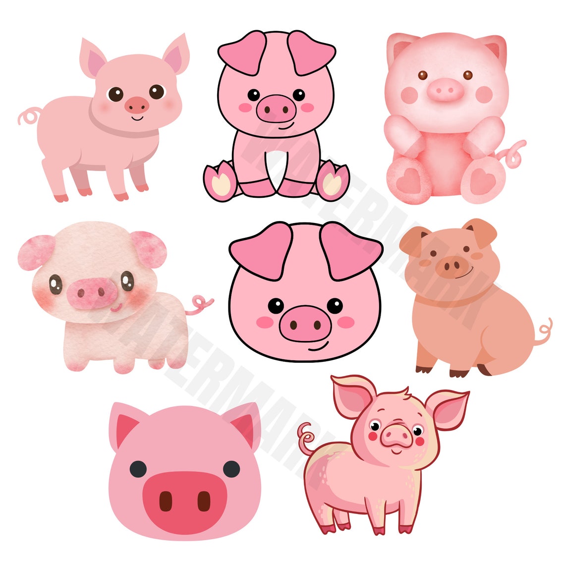 Farm Clipart Chicken Clipart Horse Clipart Cow Clipart Pig - Etsy