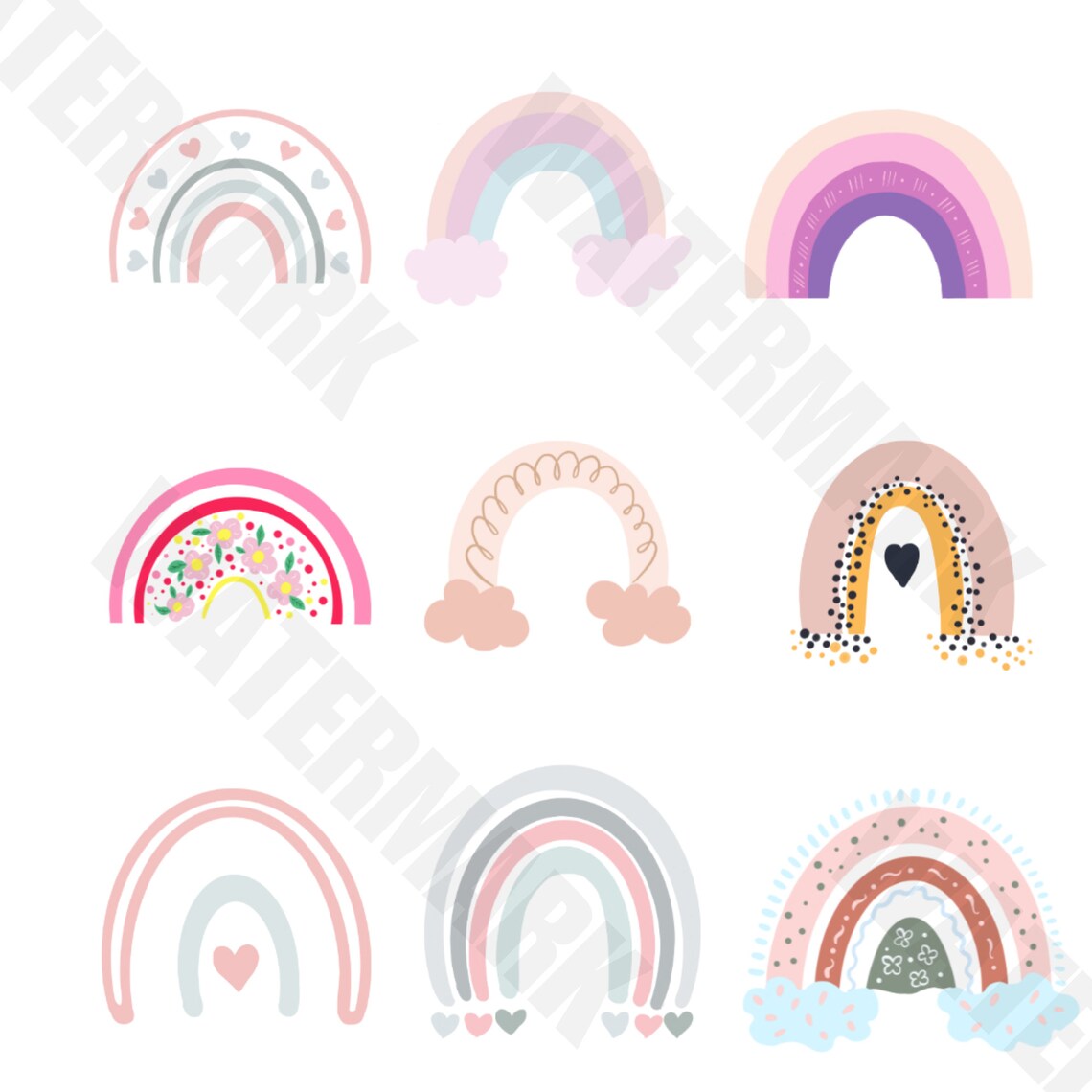 Boho Rainbow SVG Boho Rainbow Clipart Boho Rainbow Png Cute - Etsy
