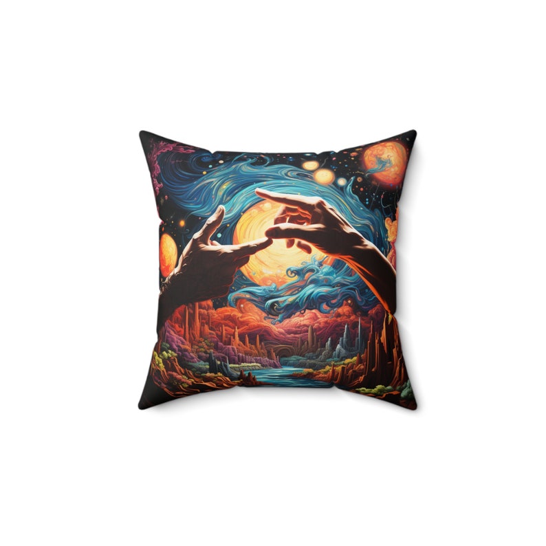 Psychedelic Creation of Adam Trippy Good Vibes Spun Polyester - Etsy