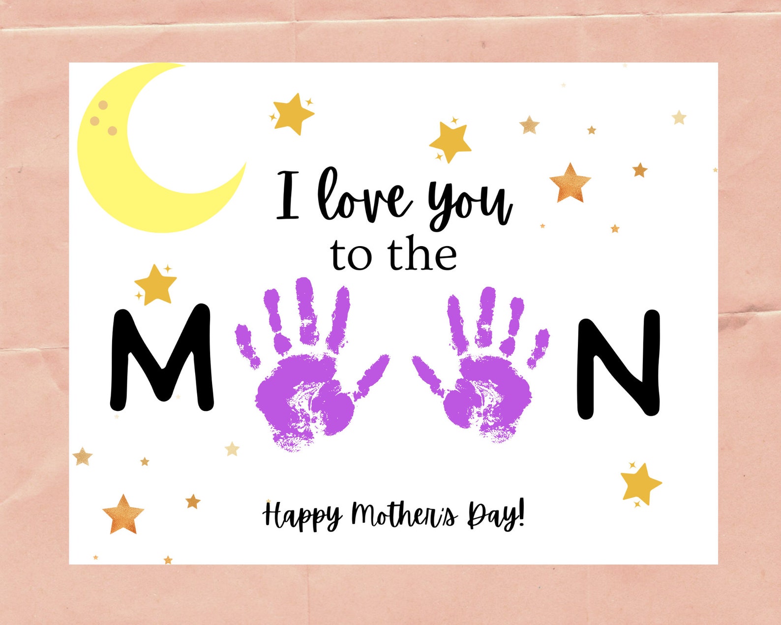 Printable Handprint Keepsake Gift for Mom, Mother's Day Gift, DIY Kid ...