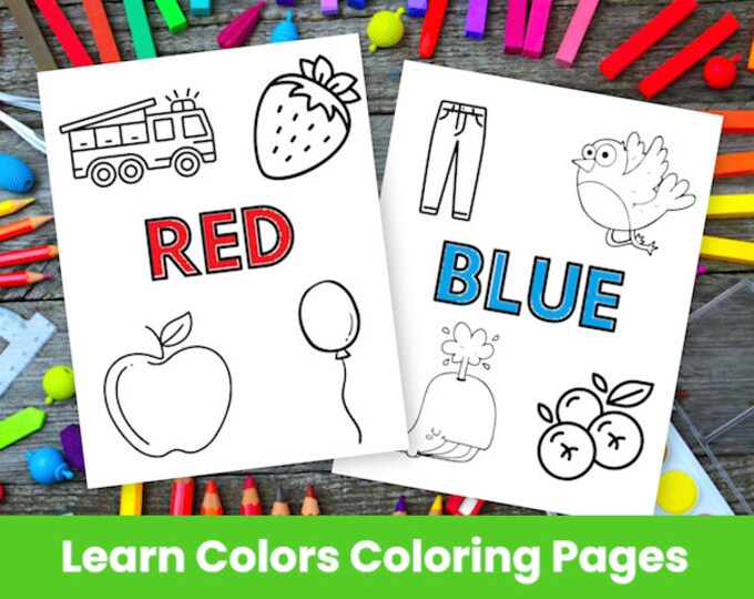 Instant Download Learn the Colors PRINTABLE Coloring Pages - Etsy