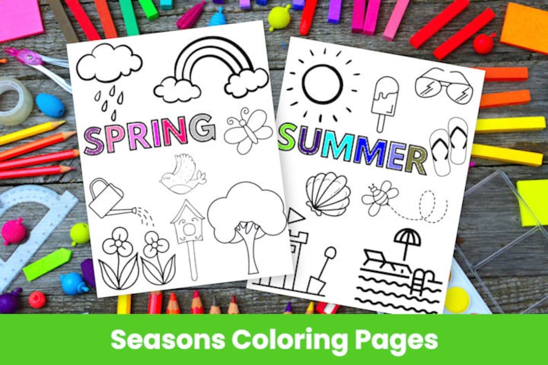 Printable Seasons Coloring Pages Instant Download | Etsy