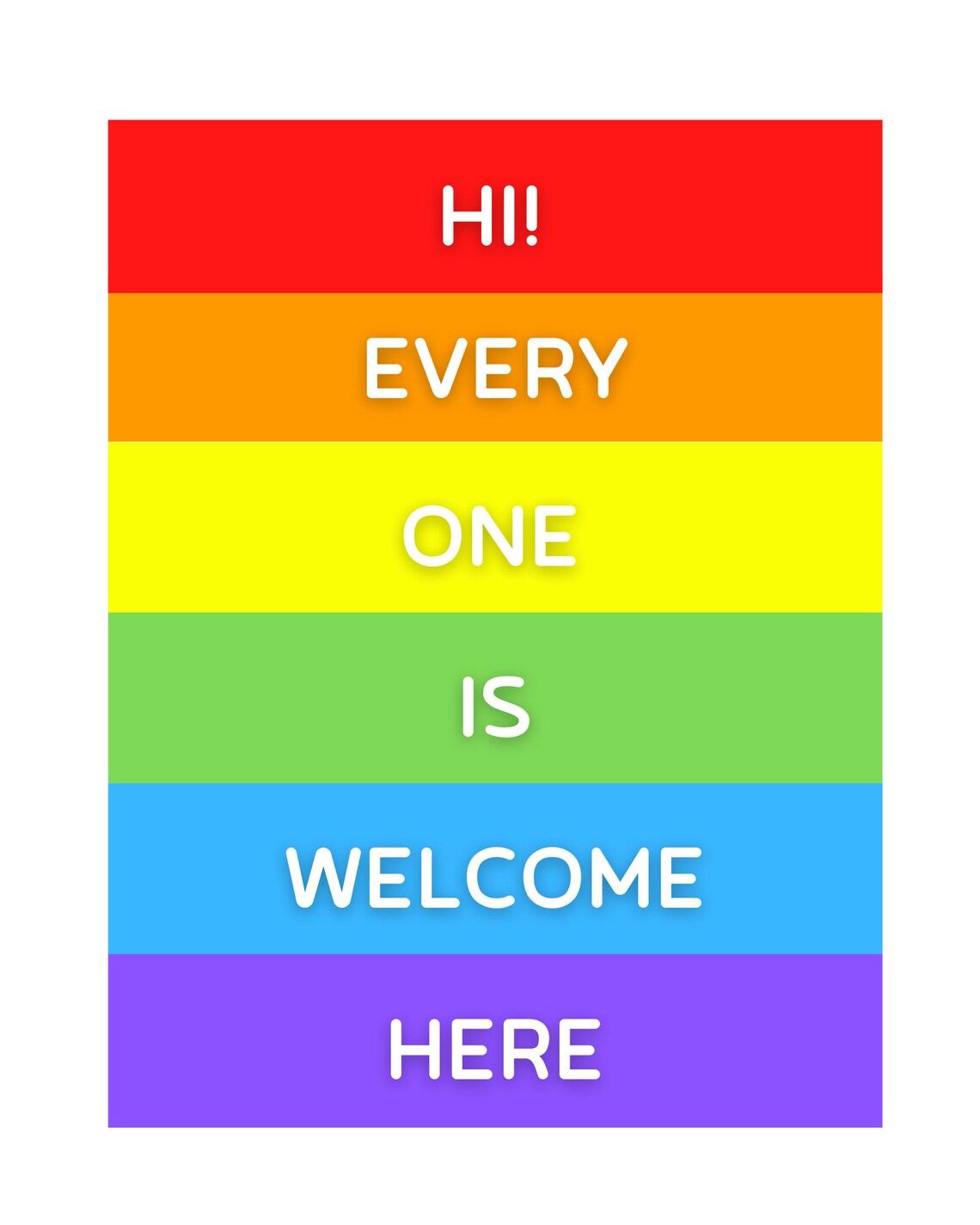 Every One is Welcome Here Digital Download, LGBTQ Printable, Pride ...