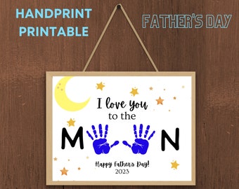 Printable Handprint Keepsake Gift for Dad, Father's Day Gift, DIY Kid ...
