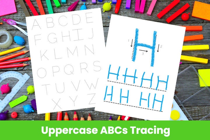 PRINTABLE ABC Uppercase Tracing Pages for Kids - Etsy