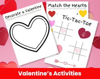 Connect the Hearts, Printable Games for Kids, Printable Activities for ...