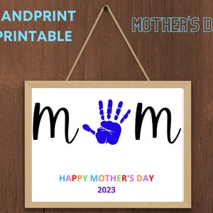 Printable Handprint Keepsake Gift for Mom, Mother's Day Gift, Handprint ...