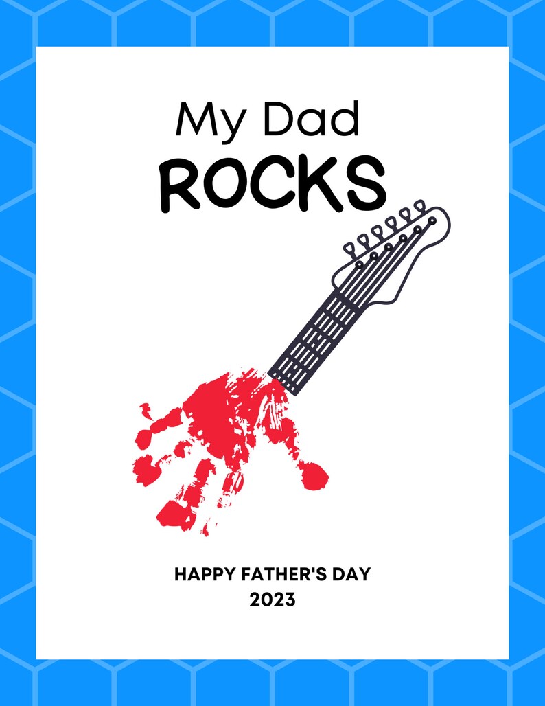 Printable Handprint Keepsake Gift for Dad, Father's Day Gift, DIY Kid ...