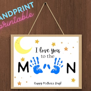 Printable Handprint Keepsake Gift for Mom, Mother's Day Gift, DIY Kid ...