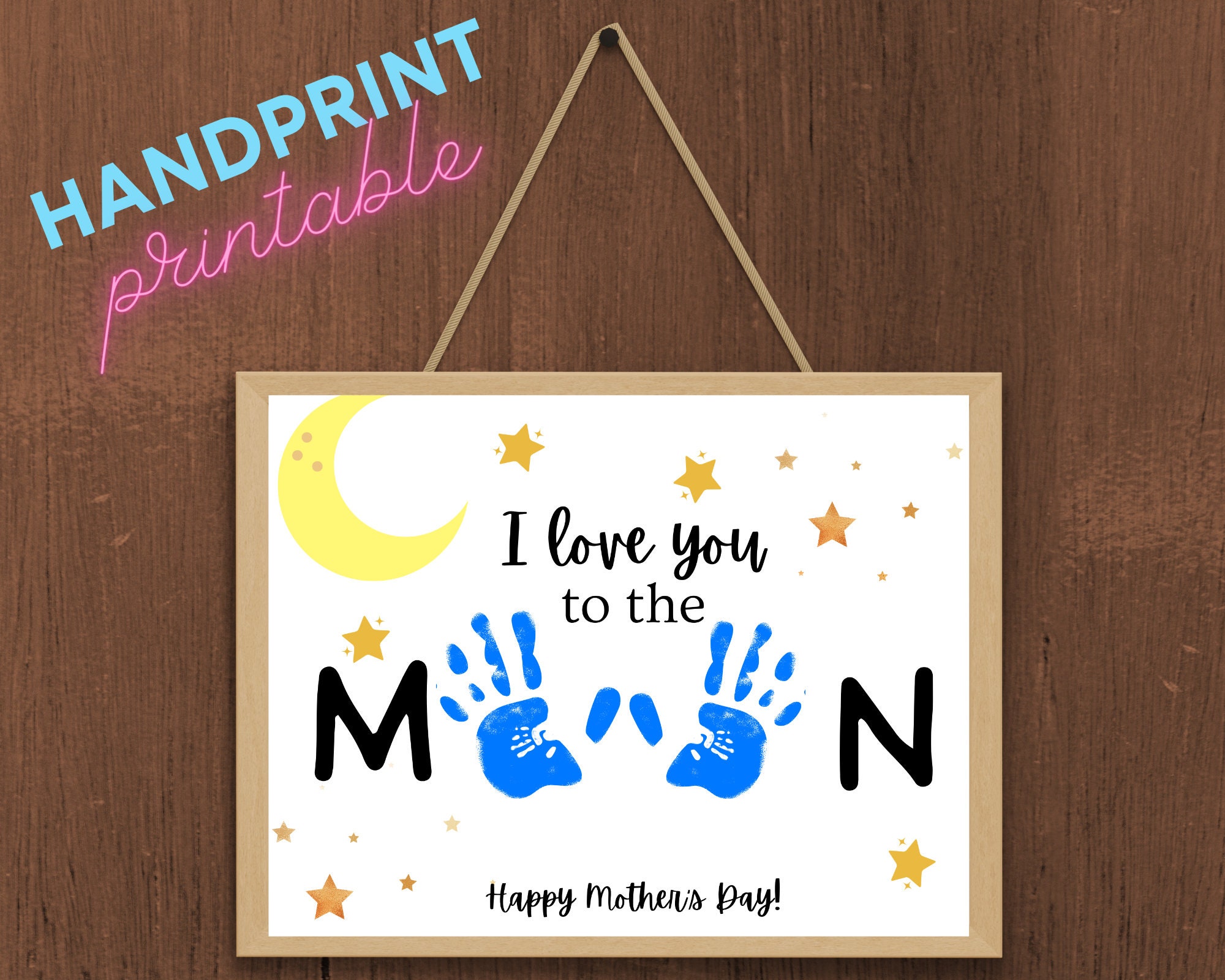 Printable Handprint Keepsake Gift for Mom, Mother's Day Gift, DIY Kid ...